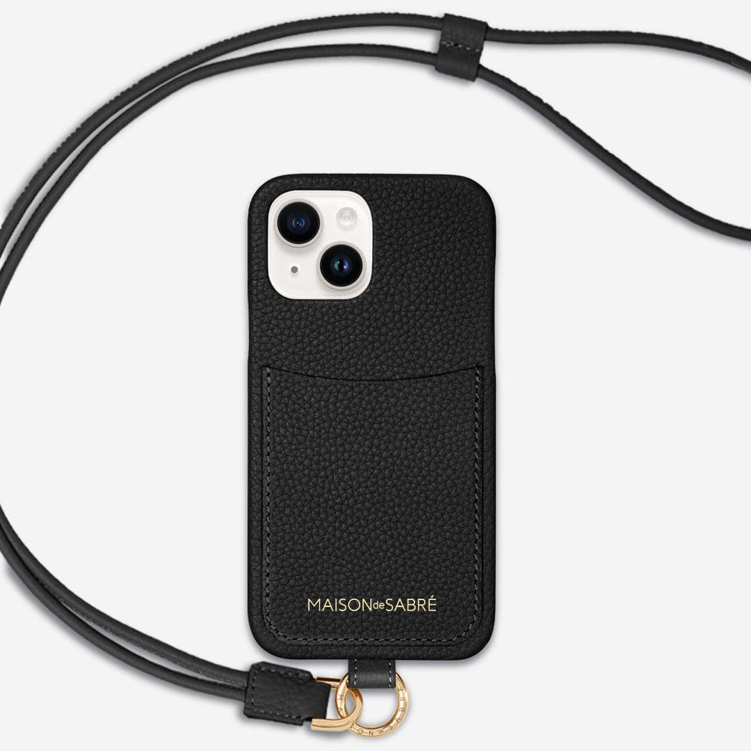 The Sling Phone Case iPhone 14 - Black Caviar – MAISON de SABRÉ