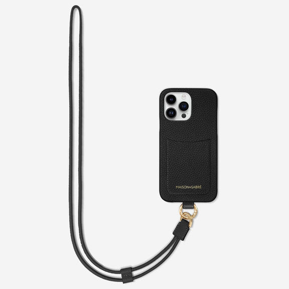 The Sling Phone Case iPhone 15 Pro - Black Caviar – MAISON de SABRÉ