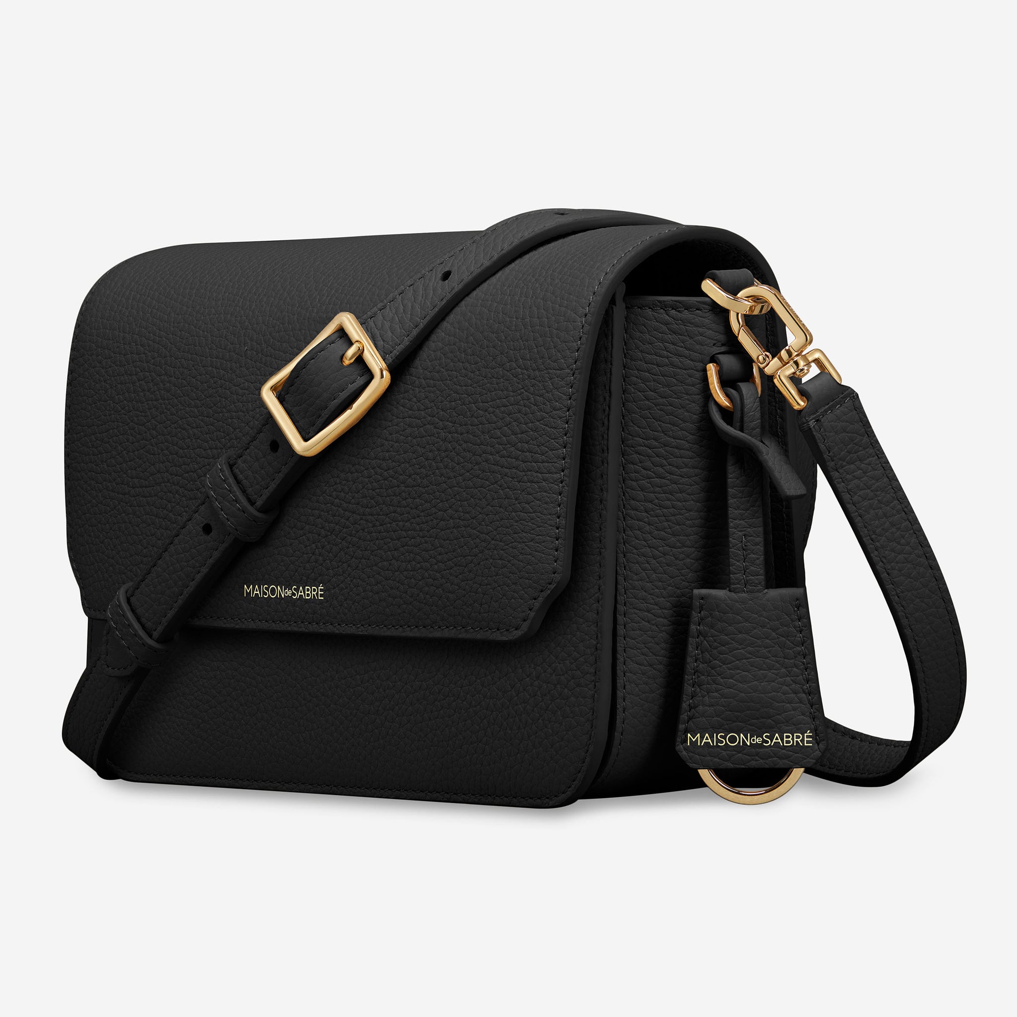 The Medium Flap Bag Black Caviar Maison De SabrÉ
